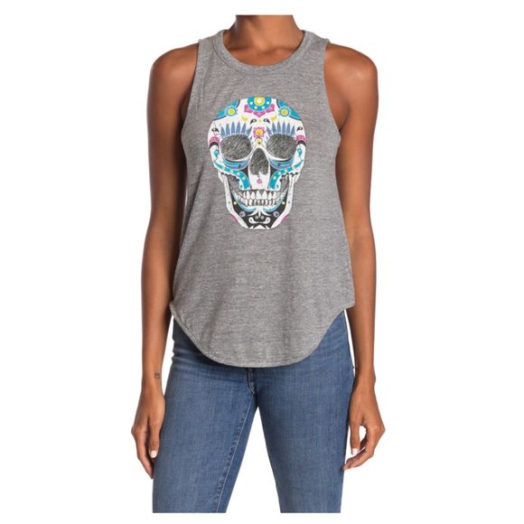 Chaser | Tops | Chaser Skull Tank Top Xs S | Poshmark